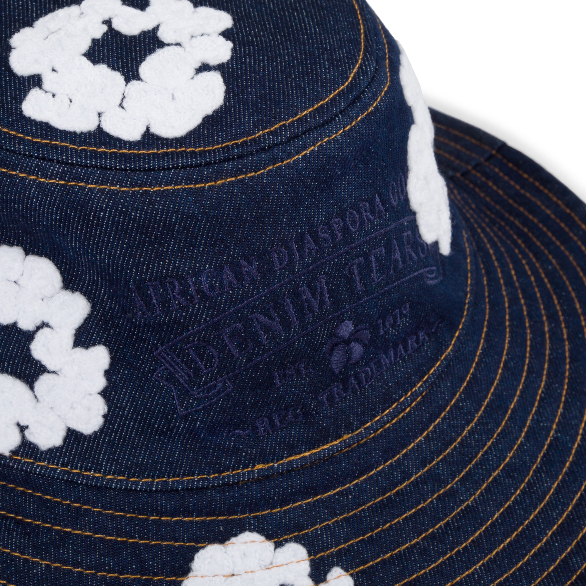 DENIM TEARS: Denim Wreath Bucket Hat (Washed Indigo) | DSMG E-SHOP