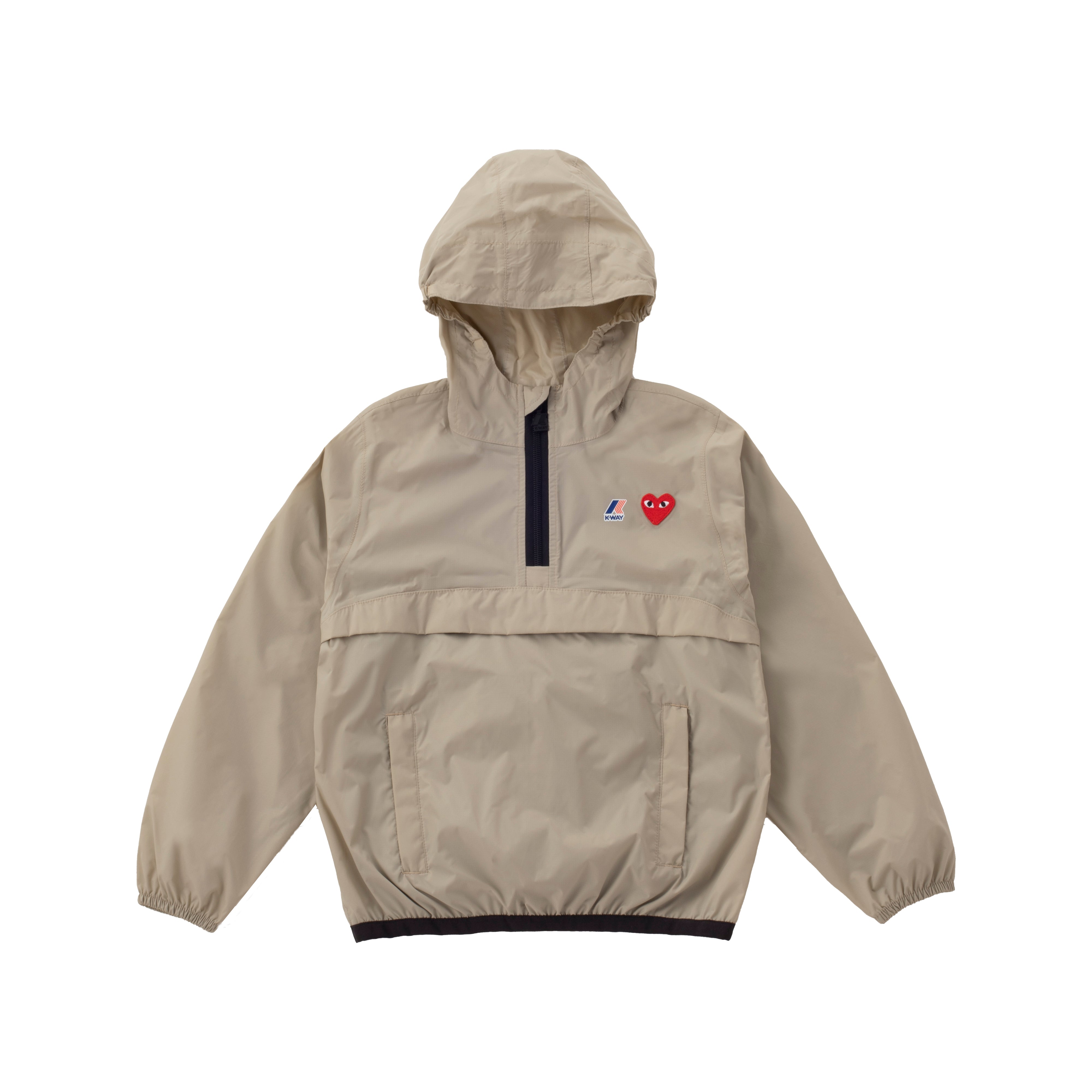 PLAY COMME des GARÇONS: K-WAY HALF ZIP KIDS (BEIGE) | DSMG E-SHOP